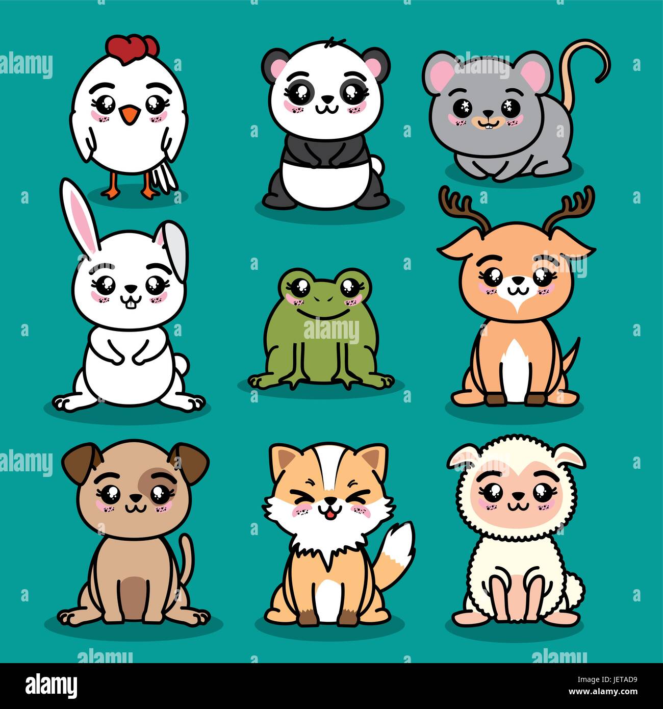 set of cute animal Stock Vector Image & Art - Alamy