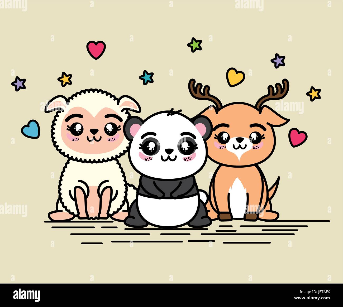 Cute and lovely animals cartoon Stock Vector Image & Art - Alamy