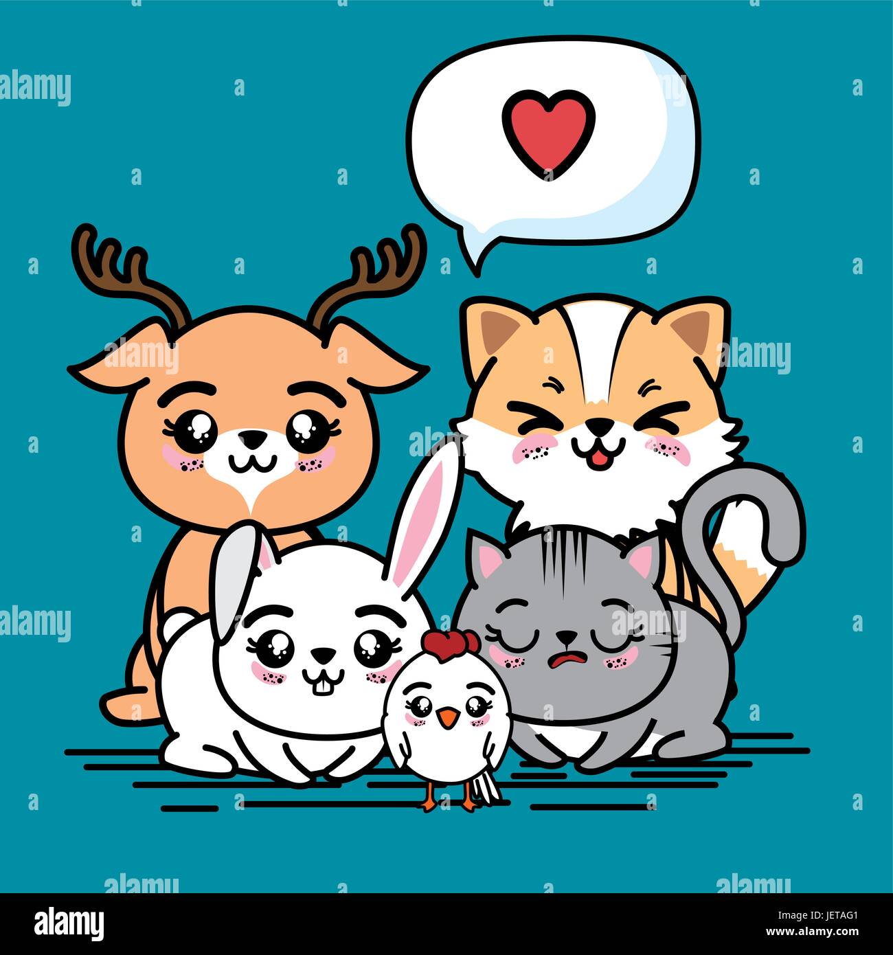 Cute and lovely animals cartoon Stock Vector Image & Art - Alamy