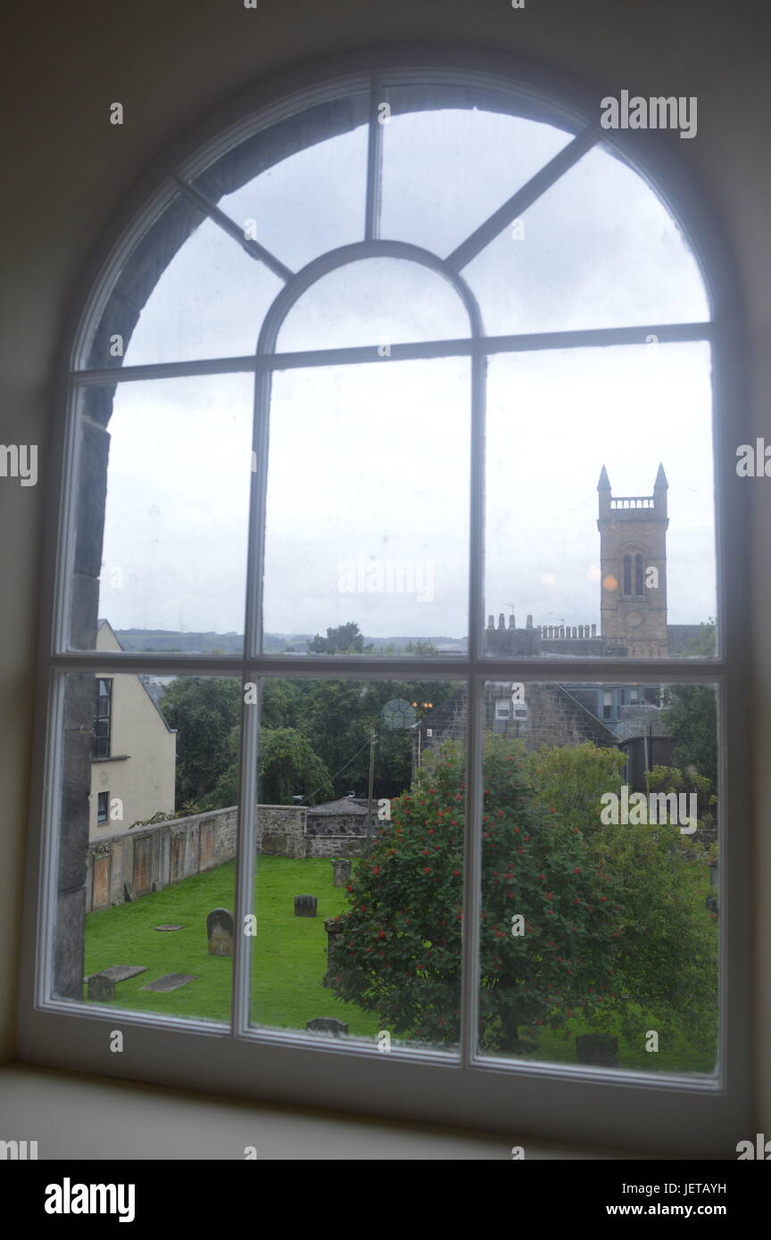 Photo of a window overlooking the Oakshaw cemetary in Paisley Stock ...