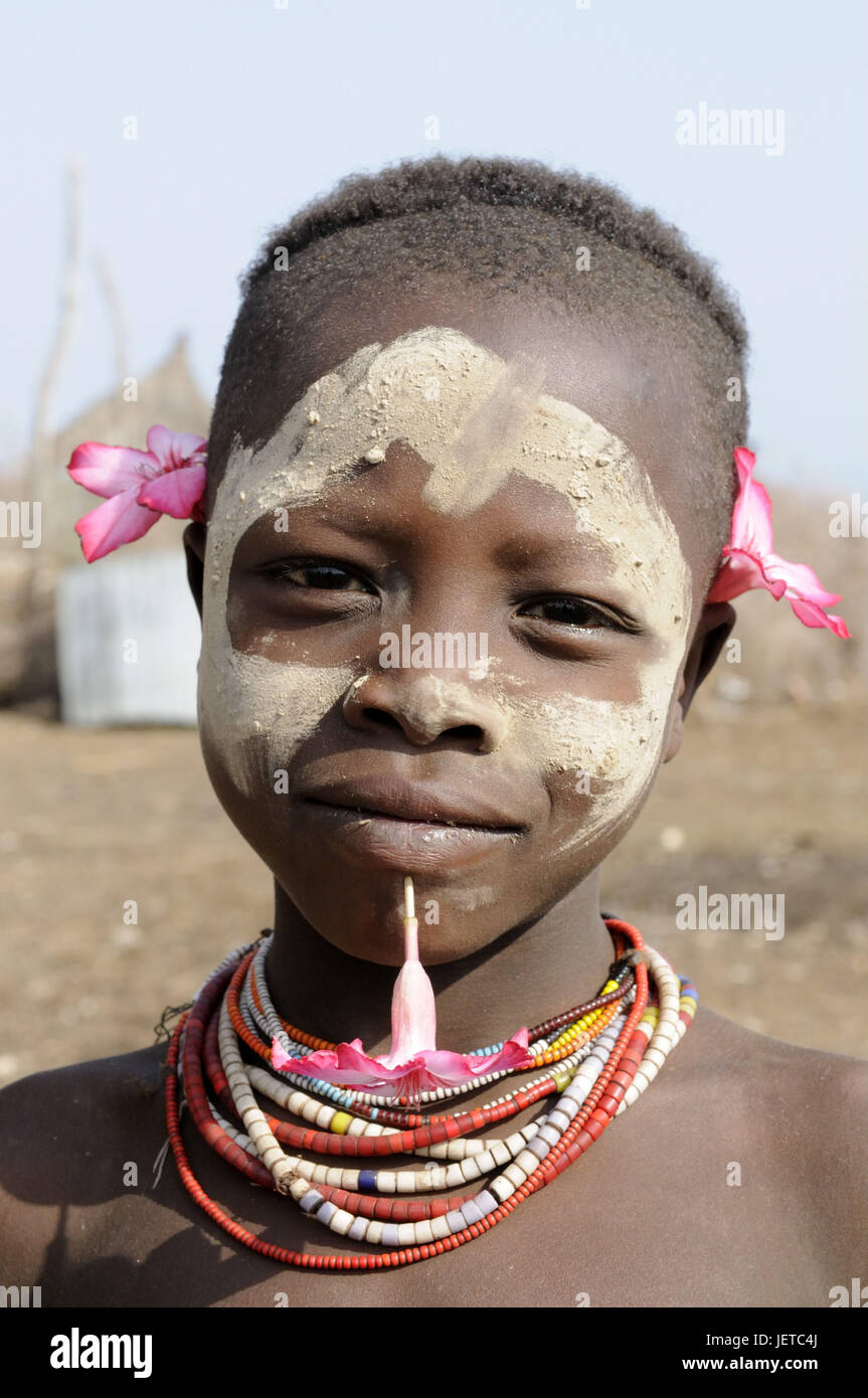 Child, tribe the square, portrait, southern Omotal, south Ethiopia ...