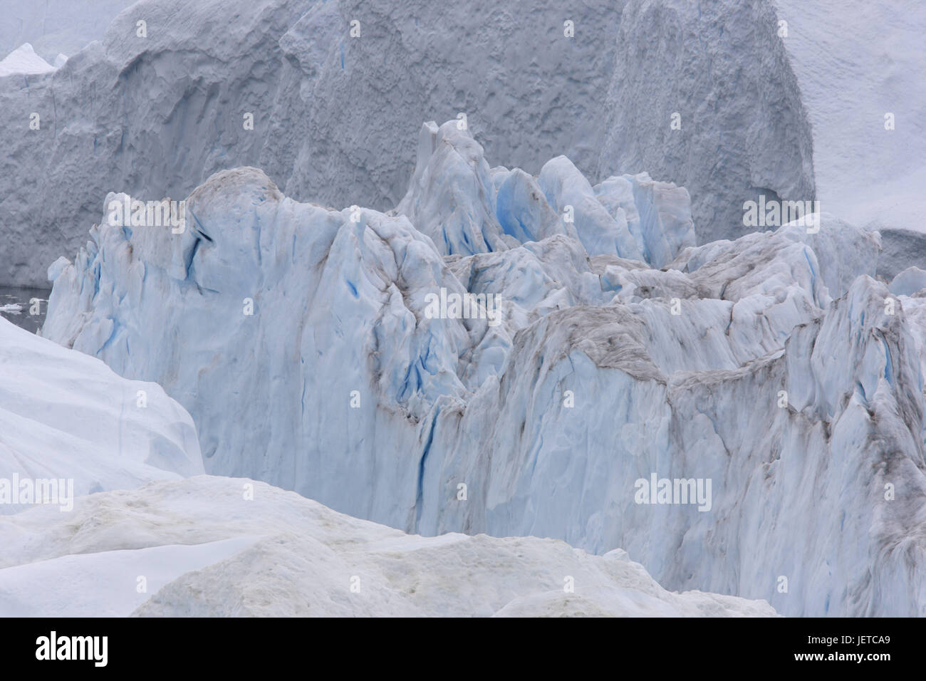 Greenland, Disco Bay, Ilulissat, ice cream fjord, icebergs, scarp ...