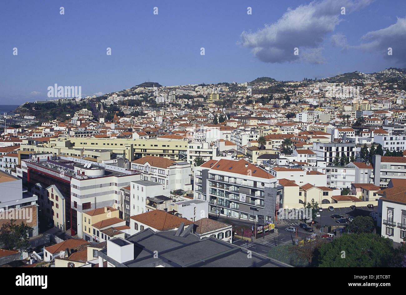 Portugal, island Madeira, Funchal, town overview, island capital ...