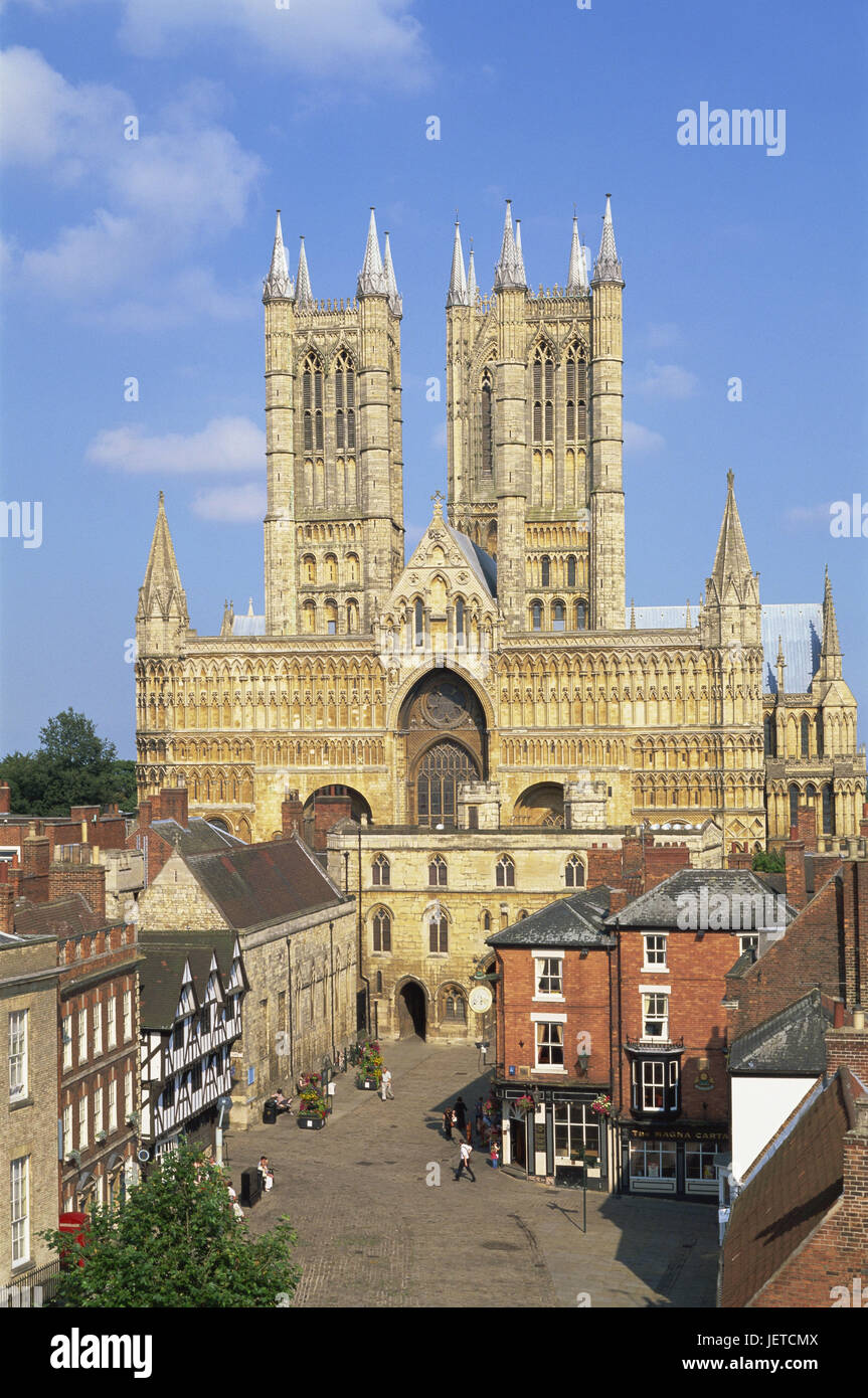 Great Britain, England, Lincolnshire, Lincoln, cathedral, Europe, town ...