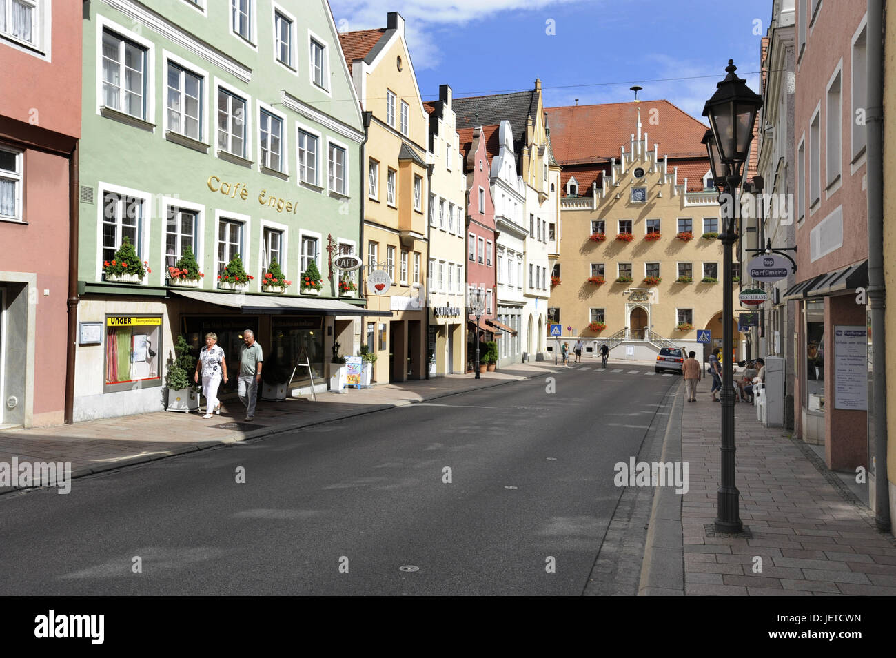 Germany, Bavaria, Donauwoerth, Reichsstrasse, house facades, shops ...