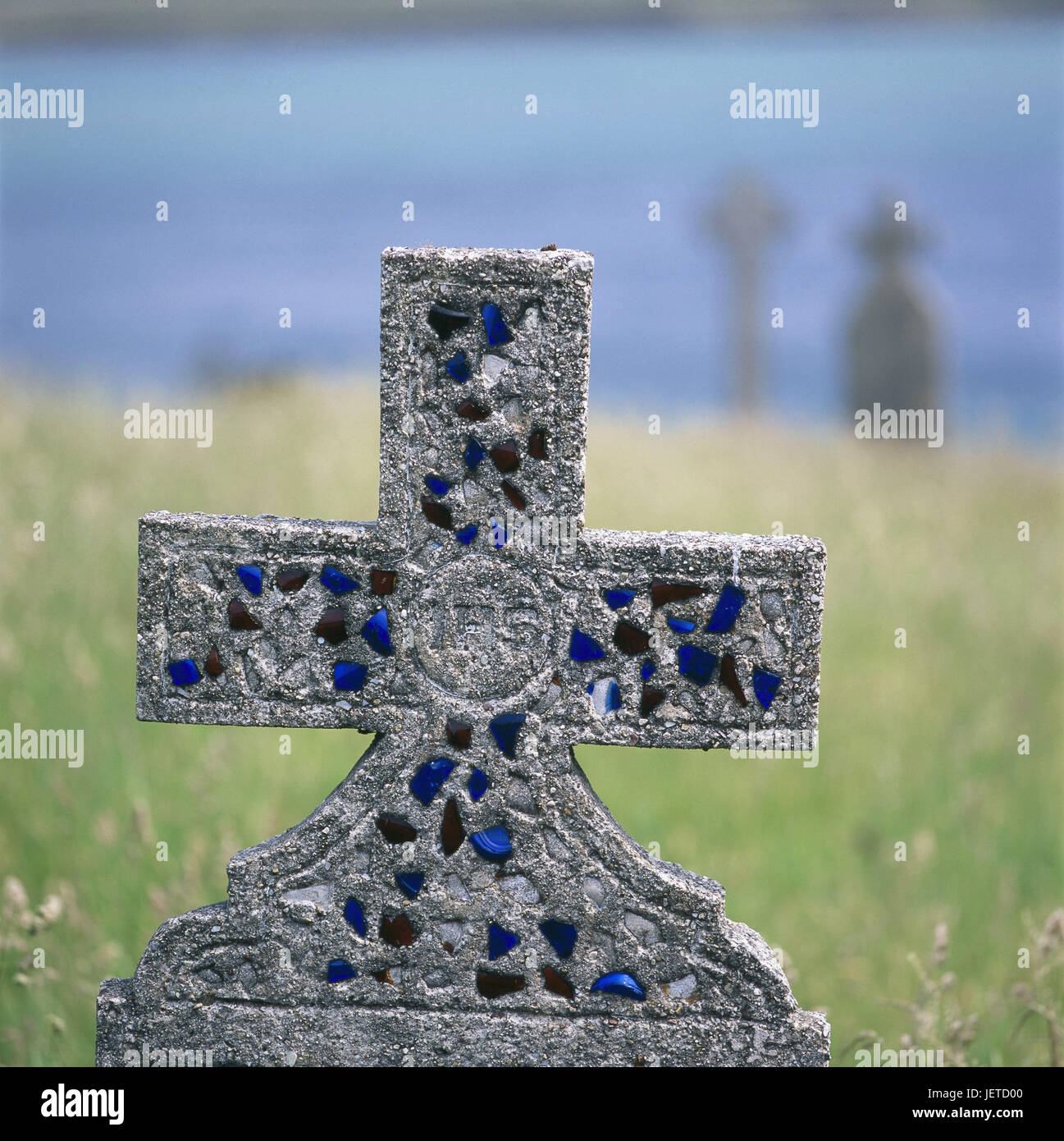 Ireland, Mayo, cemetery, Celt's cross, detail, high-level cross, cross ...