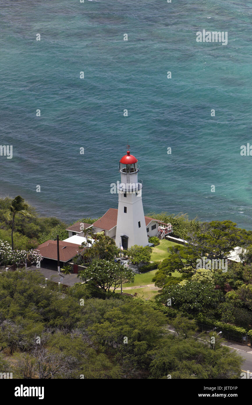 Lighthouse, Kupikipikio Point, Hawaii, Oahu, the USA Stock Photo - Alamy