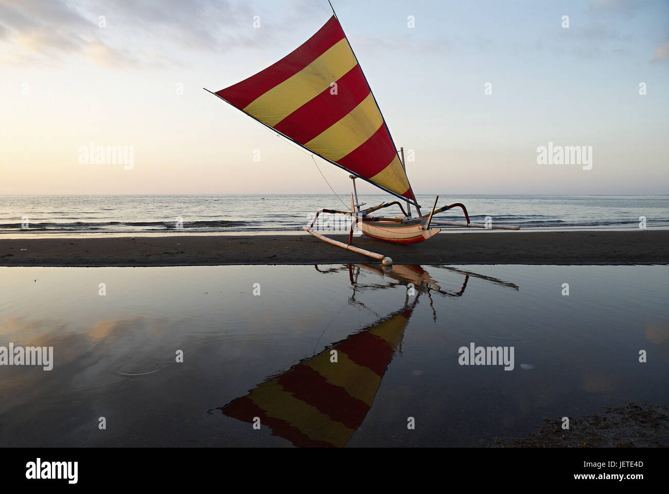 Asia, Indonesia, Bali, Lovina Beach, sailboats on the beach Stock Photo ...