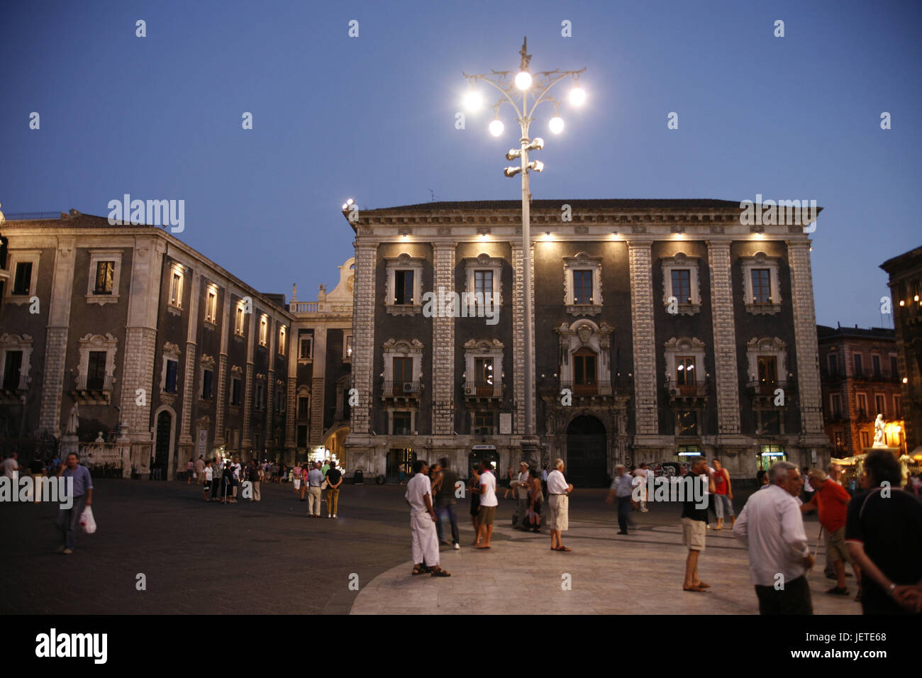 Italy, Sicily, Catania, Old Town, Piazza del Duomo, Palazzo Municipio ...