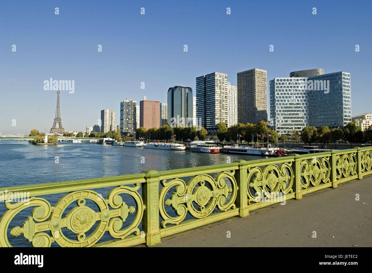 France, Paris, flux his, 'dock of Andre Citroen', ships, Eiffel Tower ...