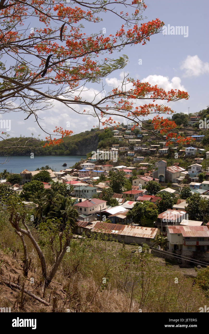 The small Antilles, Saint Lucia, fishing village, the Caribbean, island ...