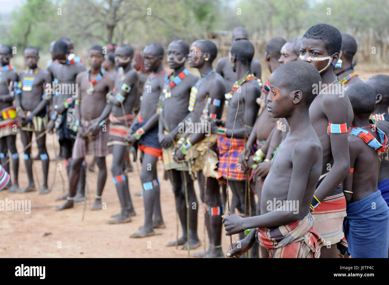 Men, young, ceremony, tribe Hamar, southern Omotal, Ethiopia Stock ...