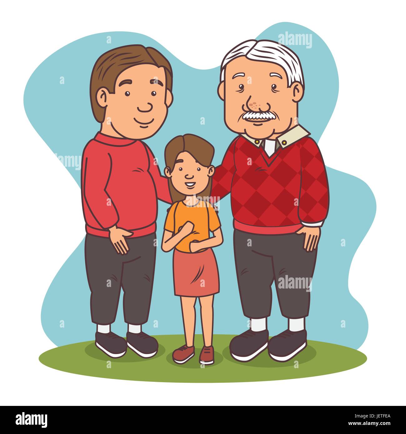 Grandfather with his grandchild cartoon vector illustration graphic ...