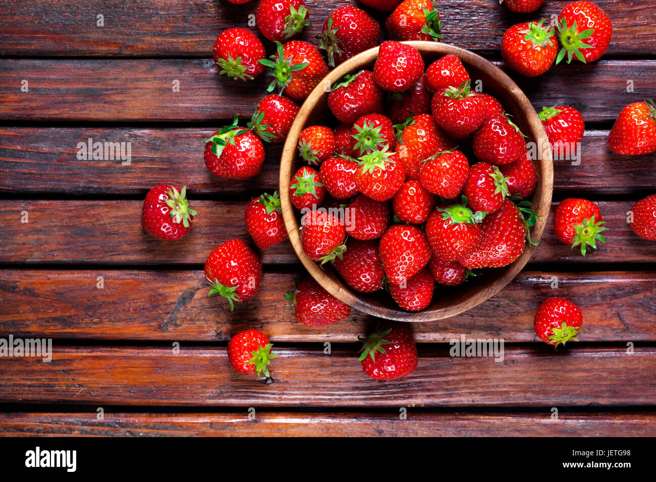 Strawberries. Top view, copy space Stock Photo - Alamy