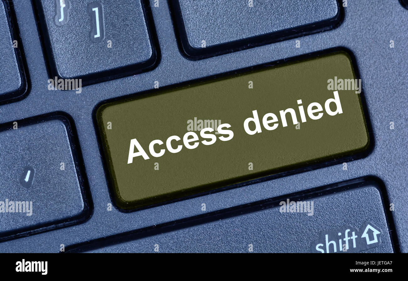 Access denied words on computer keyboard button Stock Photo - Alamy