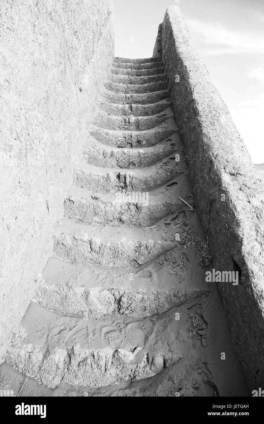 the old castle stairs dirty and full of desert sand and sky Stock Photo ...