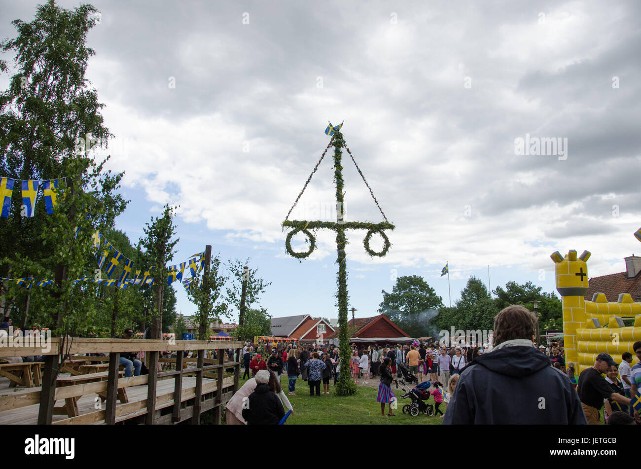 Stockholm, Sweden - June 23 2017. People celebrating the swedish ...