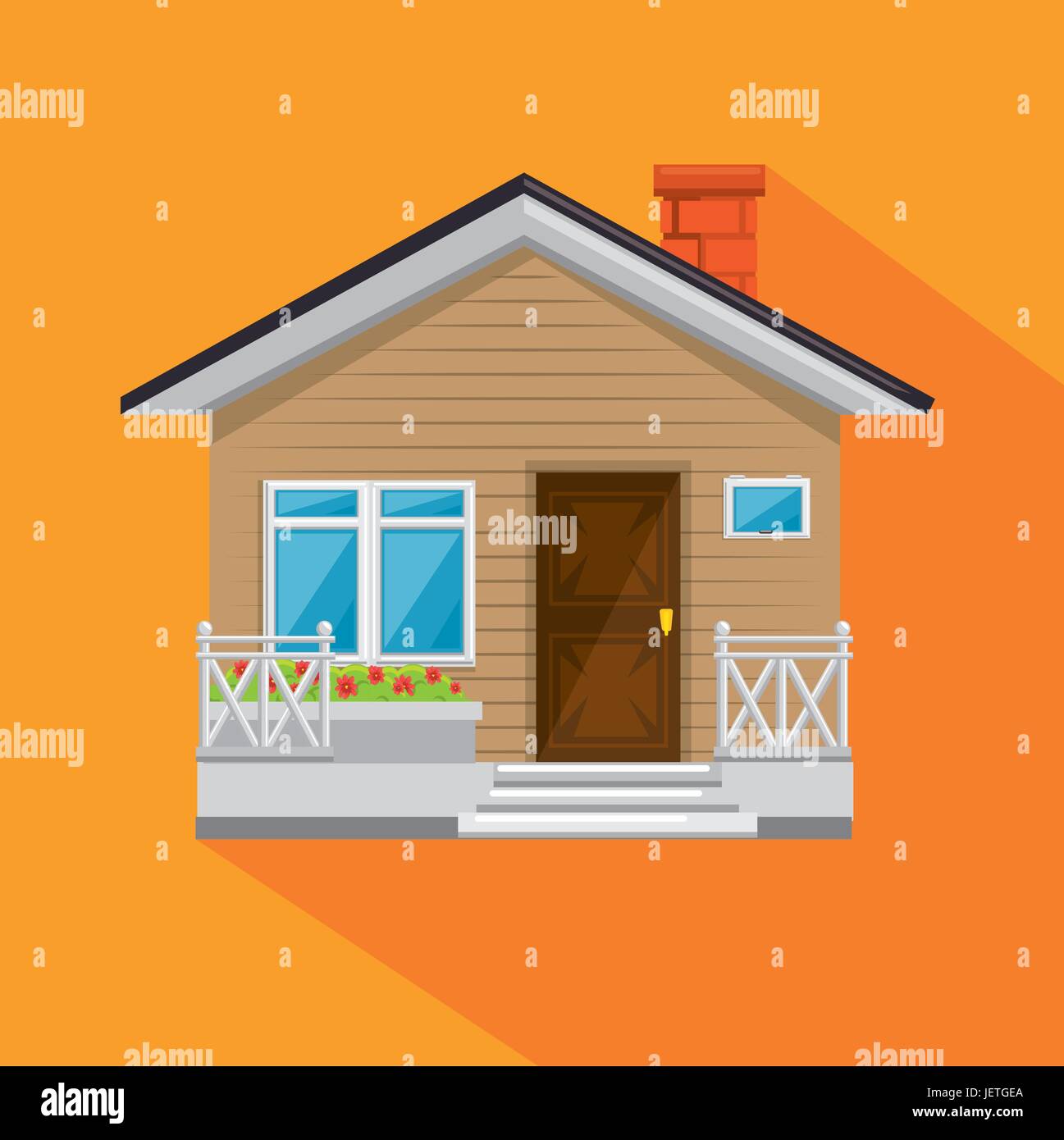 colorful cottage flat residential houses Stock Vector Image & Art - Alamy