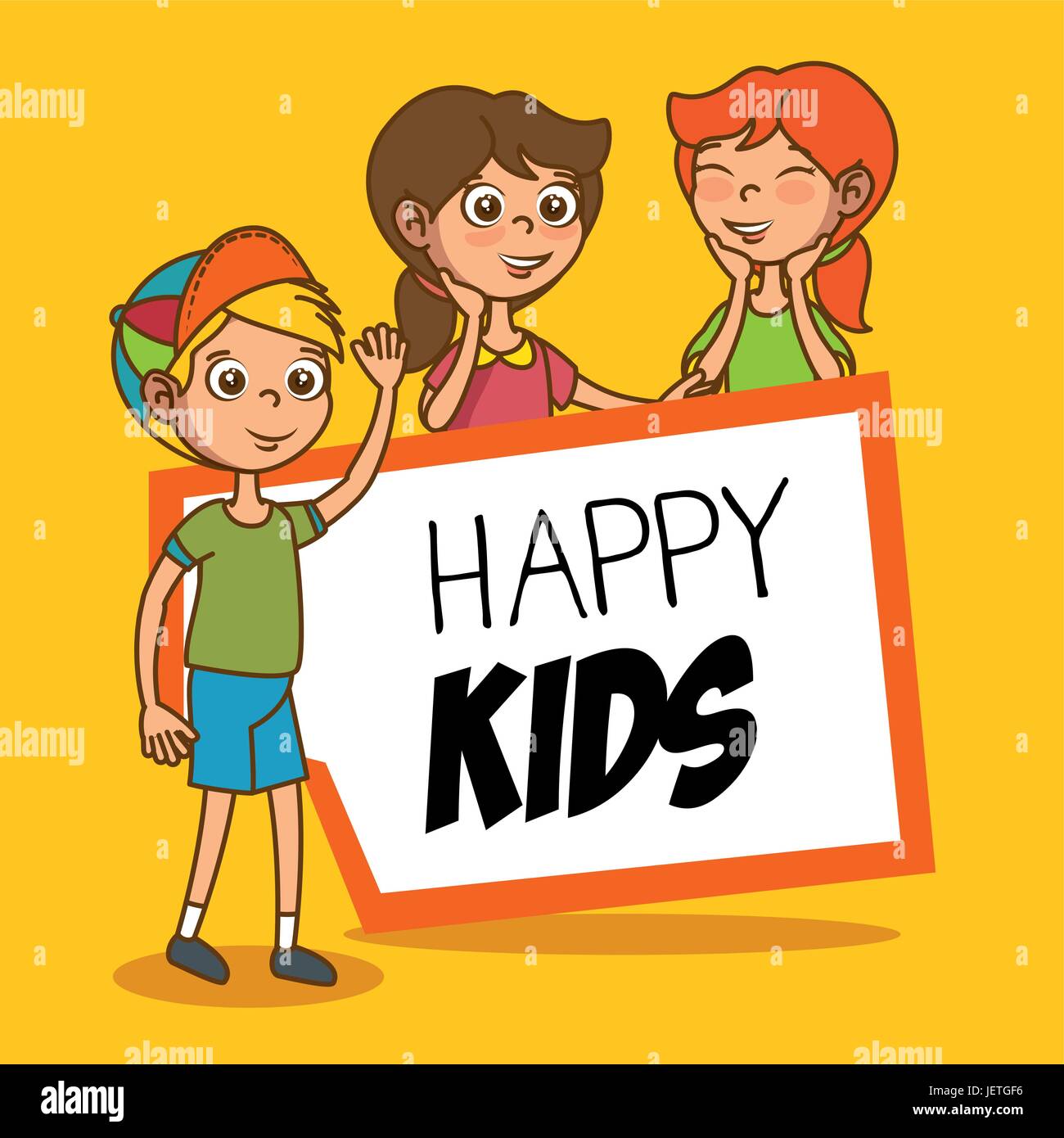 happy kids cartoon Stock Vector Image & Art - Alamy