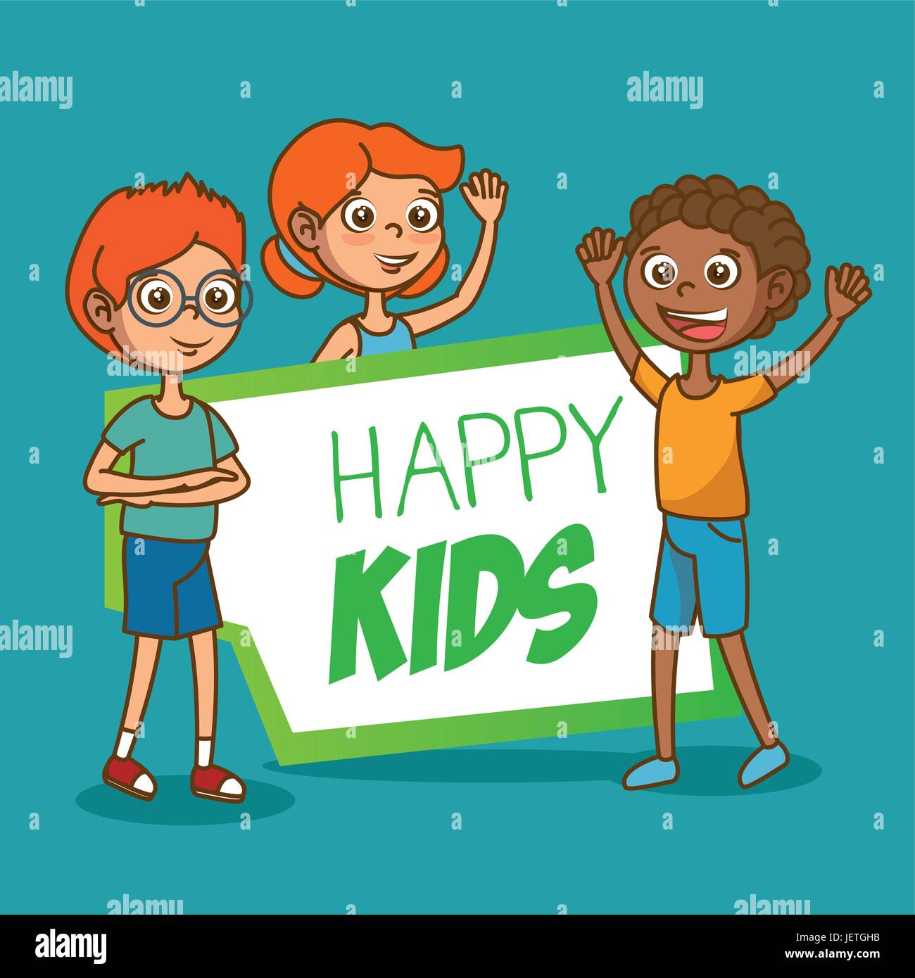 happy kids cartoon Stock Vector Image & Art - Alamy