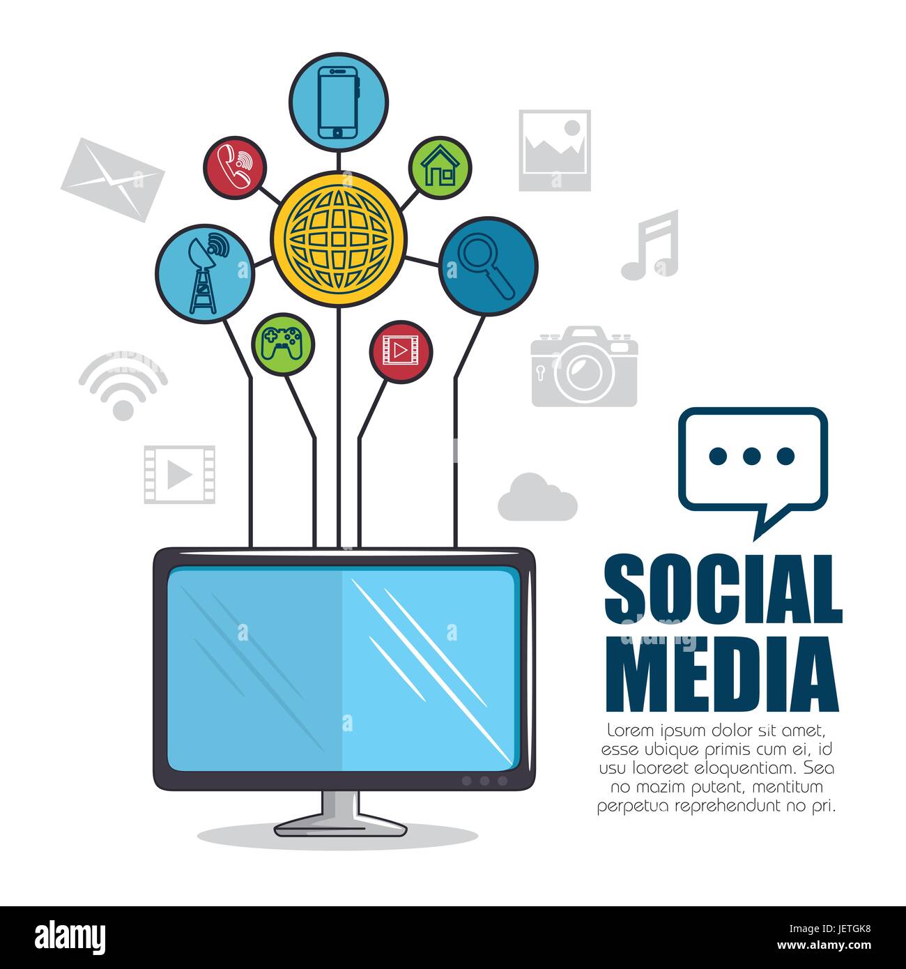 social media and network communication design Stock Vector Image & Art ...