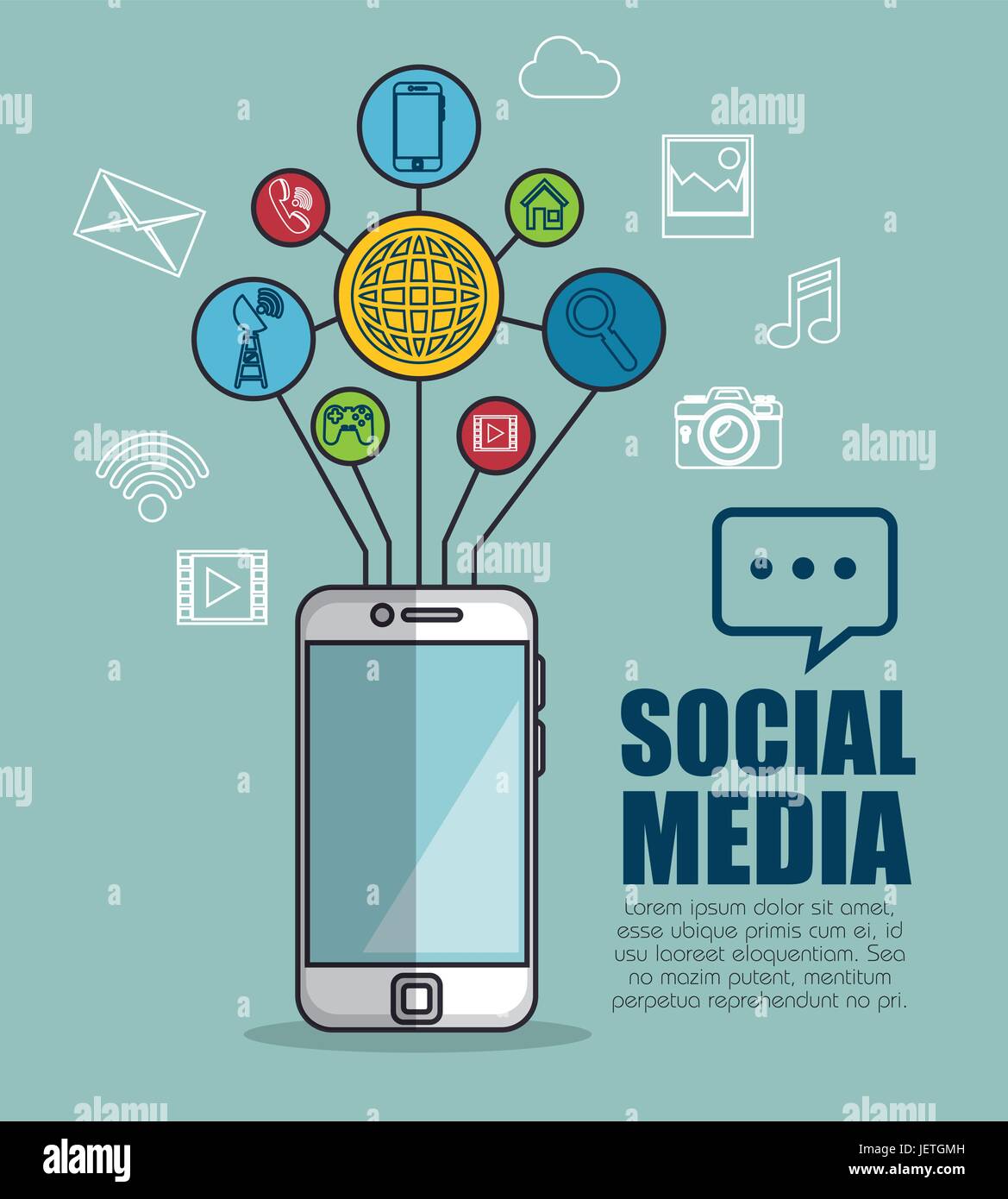 social media and network communication design Stock Vector Image & Art ...