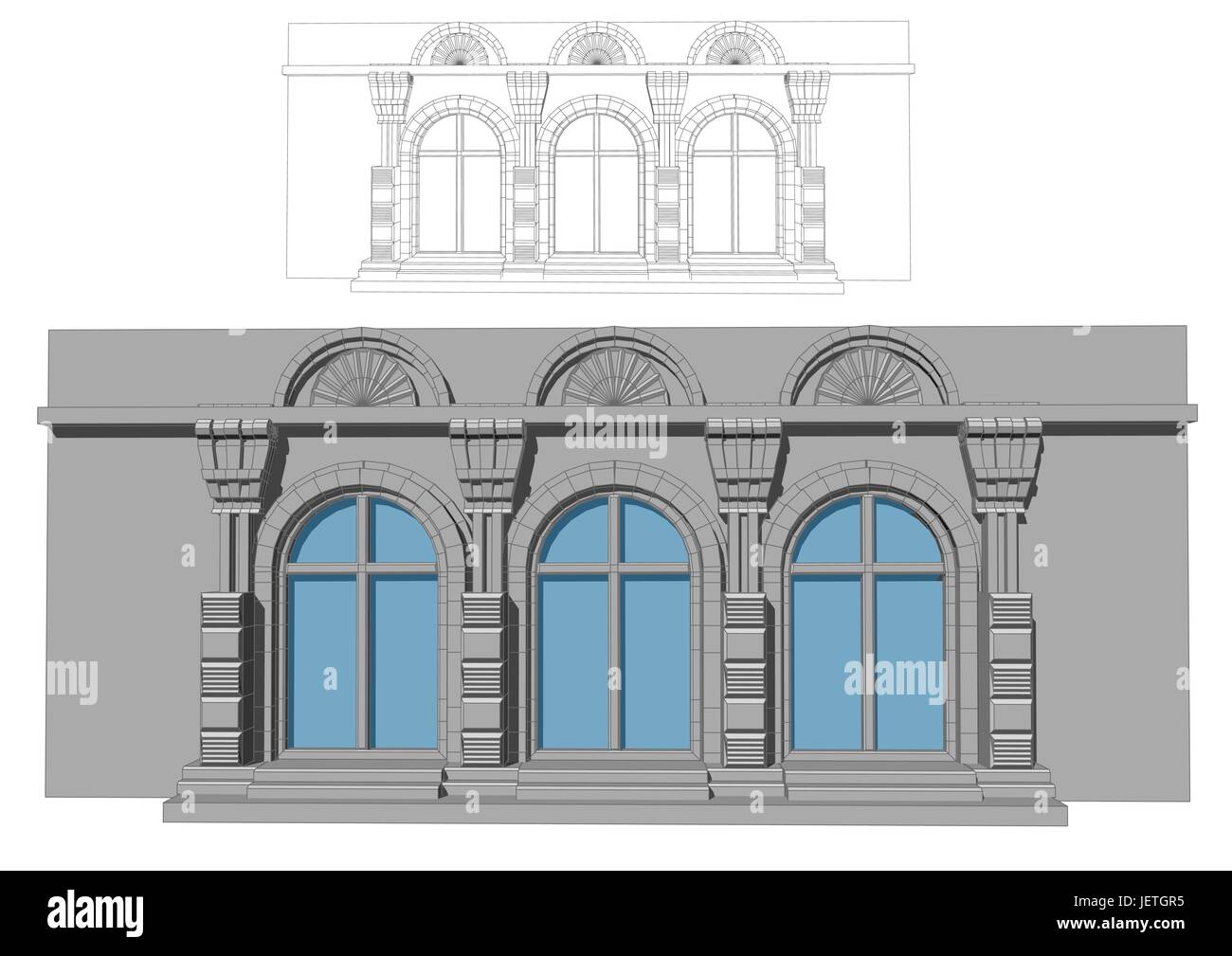 Three arched windows isolated on white background Stock Vector Image ...