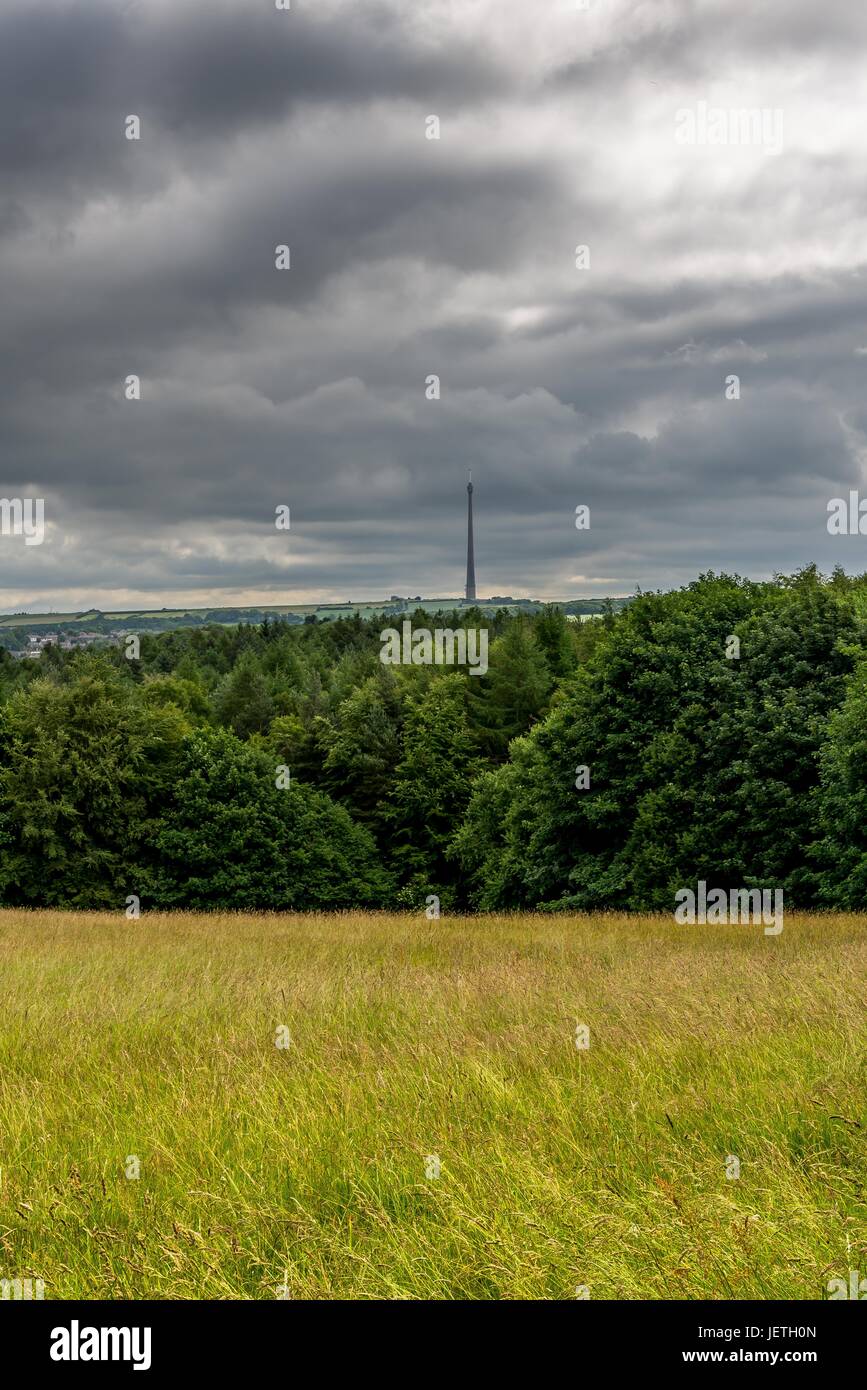 Emley moor mast / transmitter station Stock Photo - Alamy