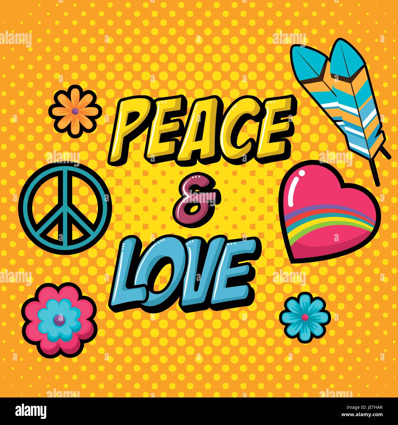 Hippie retro style background Stock Vector Image & Art - Alamy