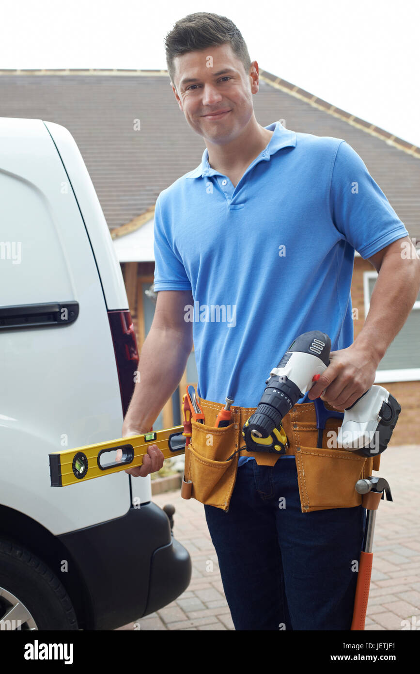 Worker van construction hi-res stock photography and images - Alamy