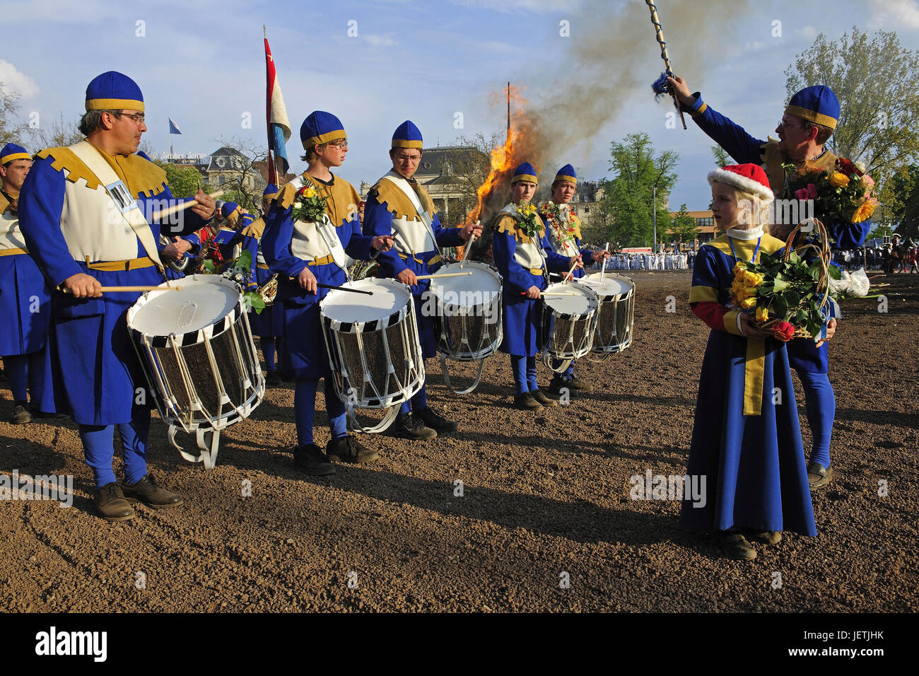 Sechsel?uten, an old traditional party in Zurich. The climax, the B??g ...