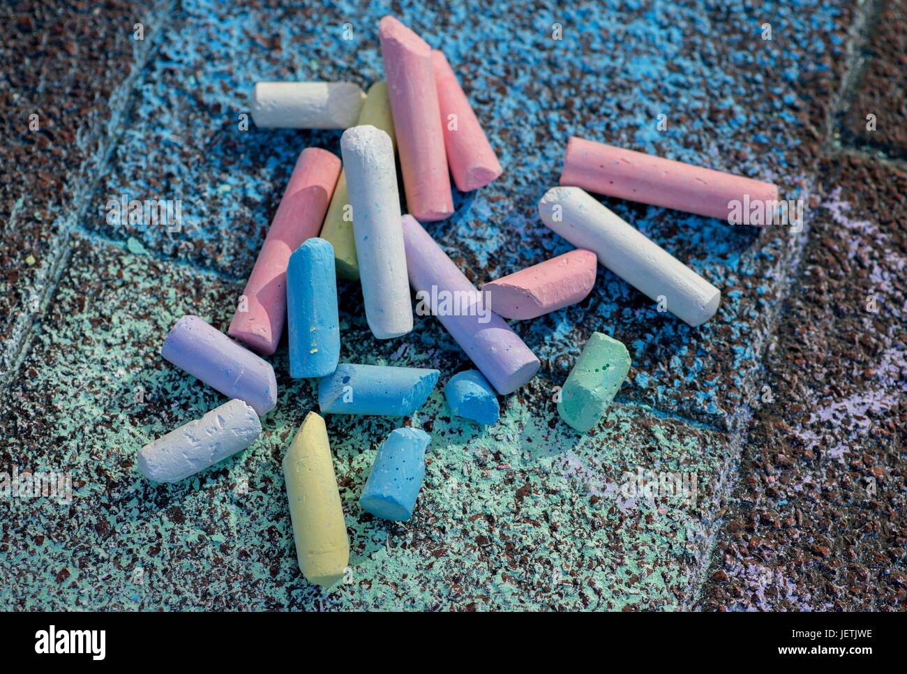 Crayon on a street in Sehnde (Germany), 30 April 2017. | usage ...