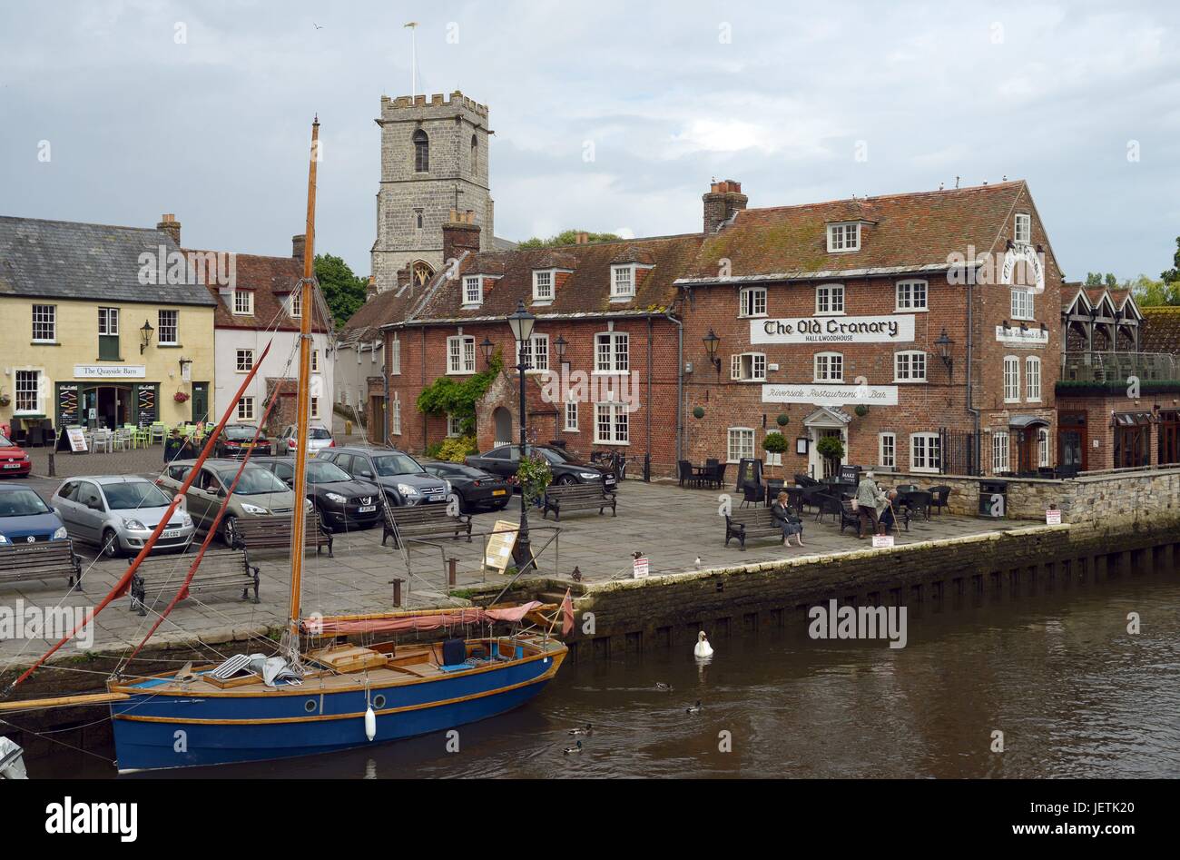 A square with historic houses in Wareham on June seventeenth 2016 ...