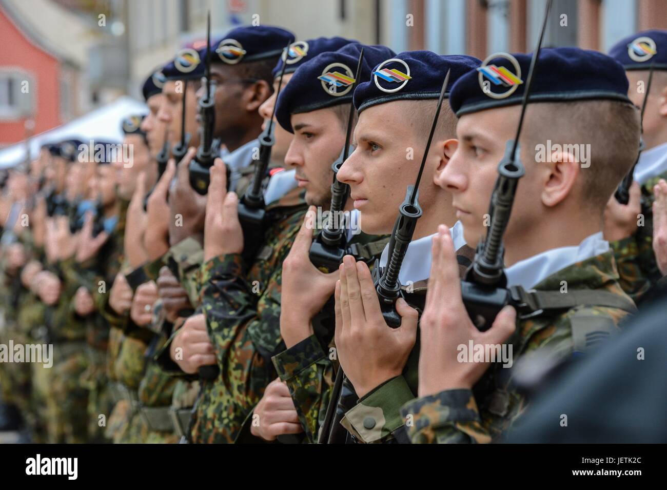 soldiers of the German- French brigade, Müllheim, Oct. 10, 2012 ...