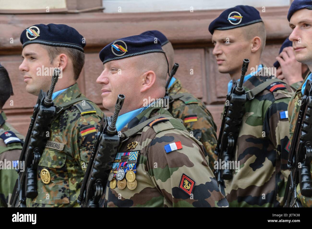 soldiers of the German- French brigade, Müllheim, Oct. 10, 2012 ...