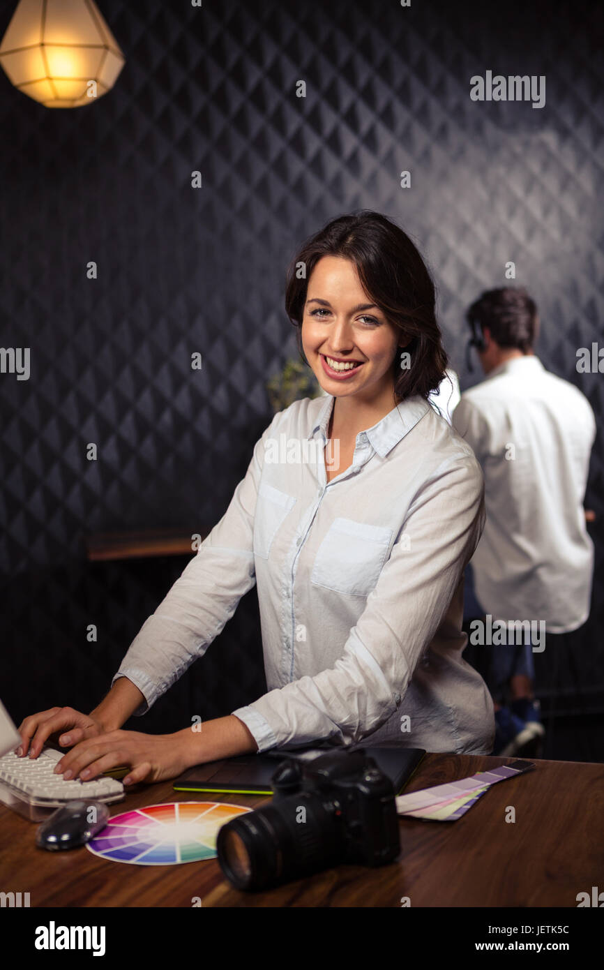Creative designer woman working on computer Stock Photo - Alamy