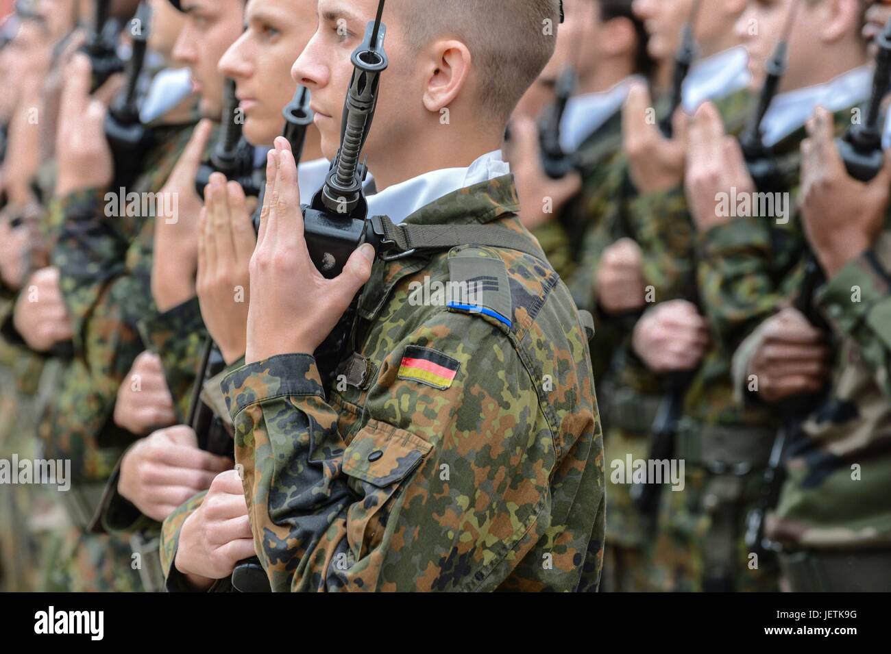 soldiers of the German- French brigade, Müllheim, Oct. 10, 2012 ...