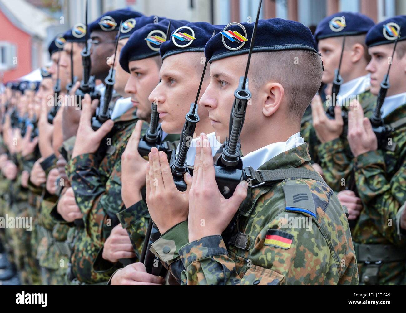 soldiers of the German- French brigade, Müllheim, Oct. 10, 2012 ...