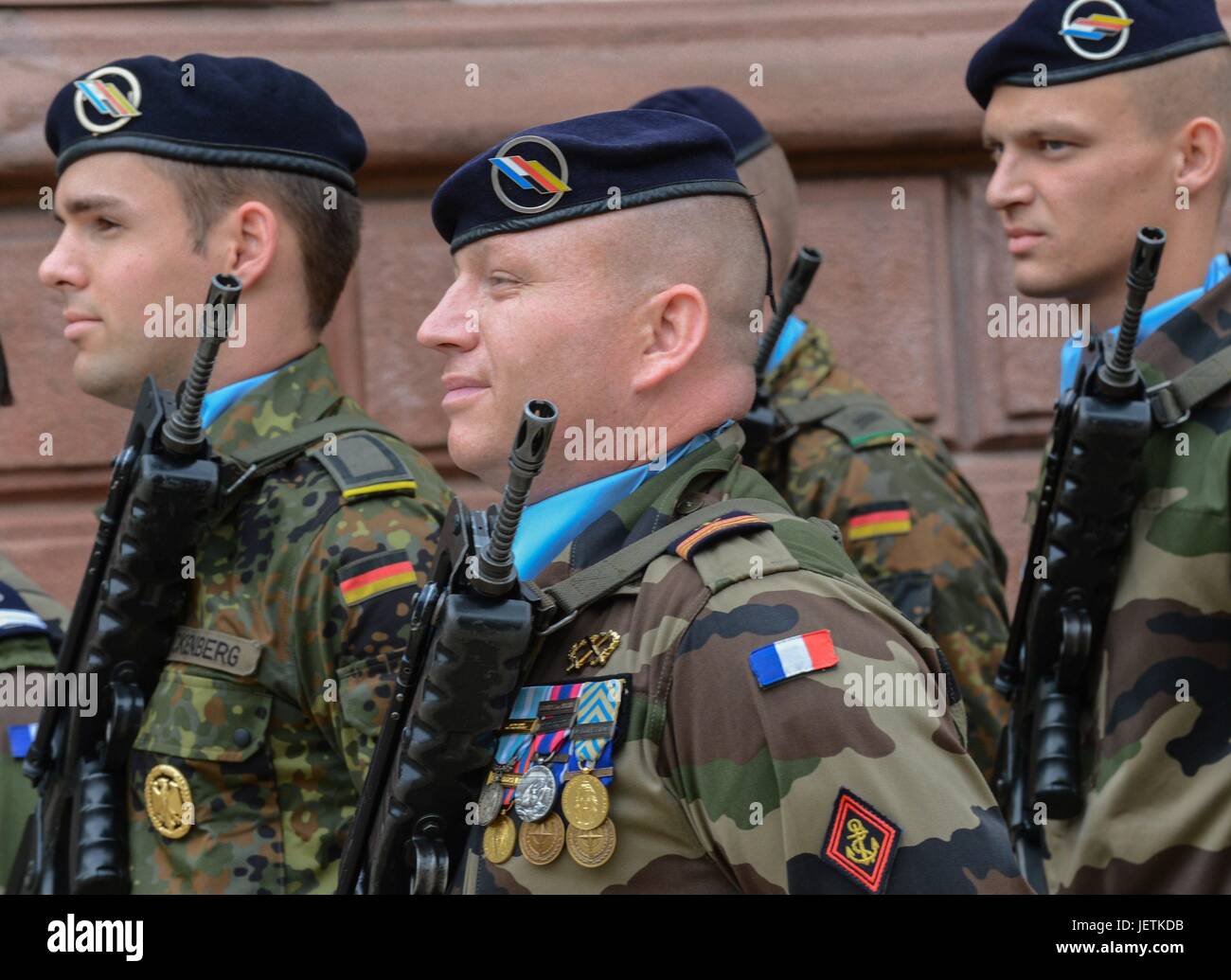 soldiers of the German- French brigade, Müllheim, Oct. 10, 2012 ...