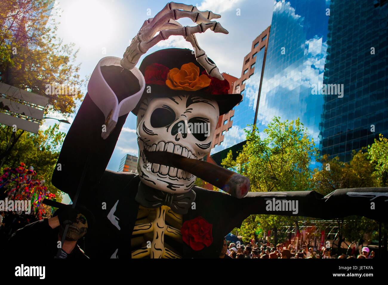 A gigantic Calaca figure, a Mexican icon representing the deceased, is ...