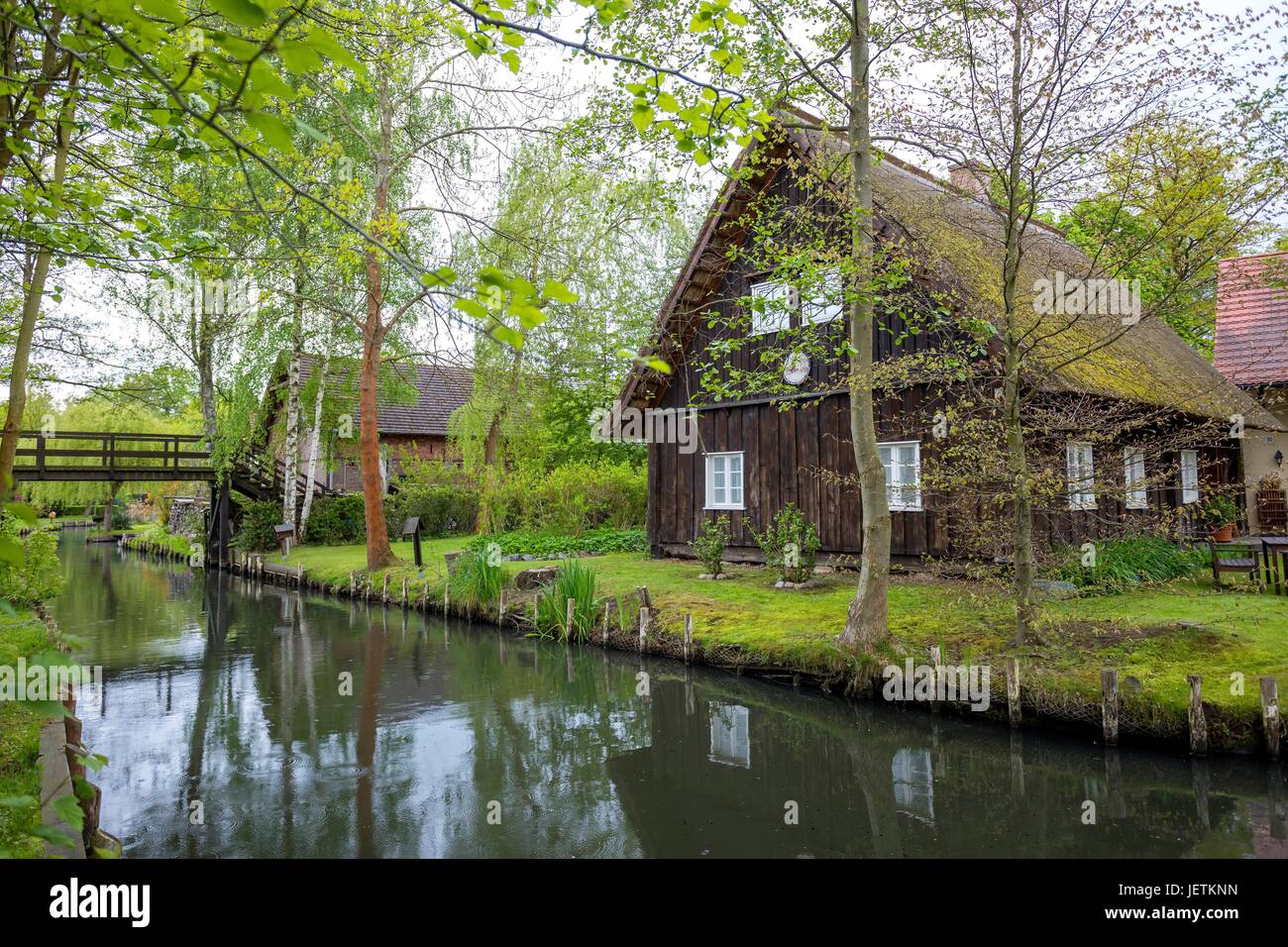Spring in the Spreewald (Spree forest) in Luebbenau/Lehde (Brandenburg ...