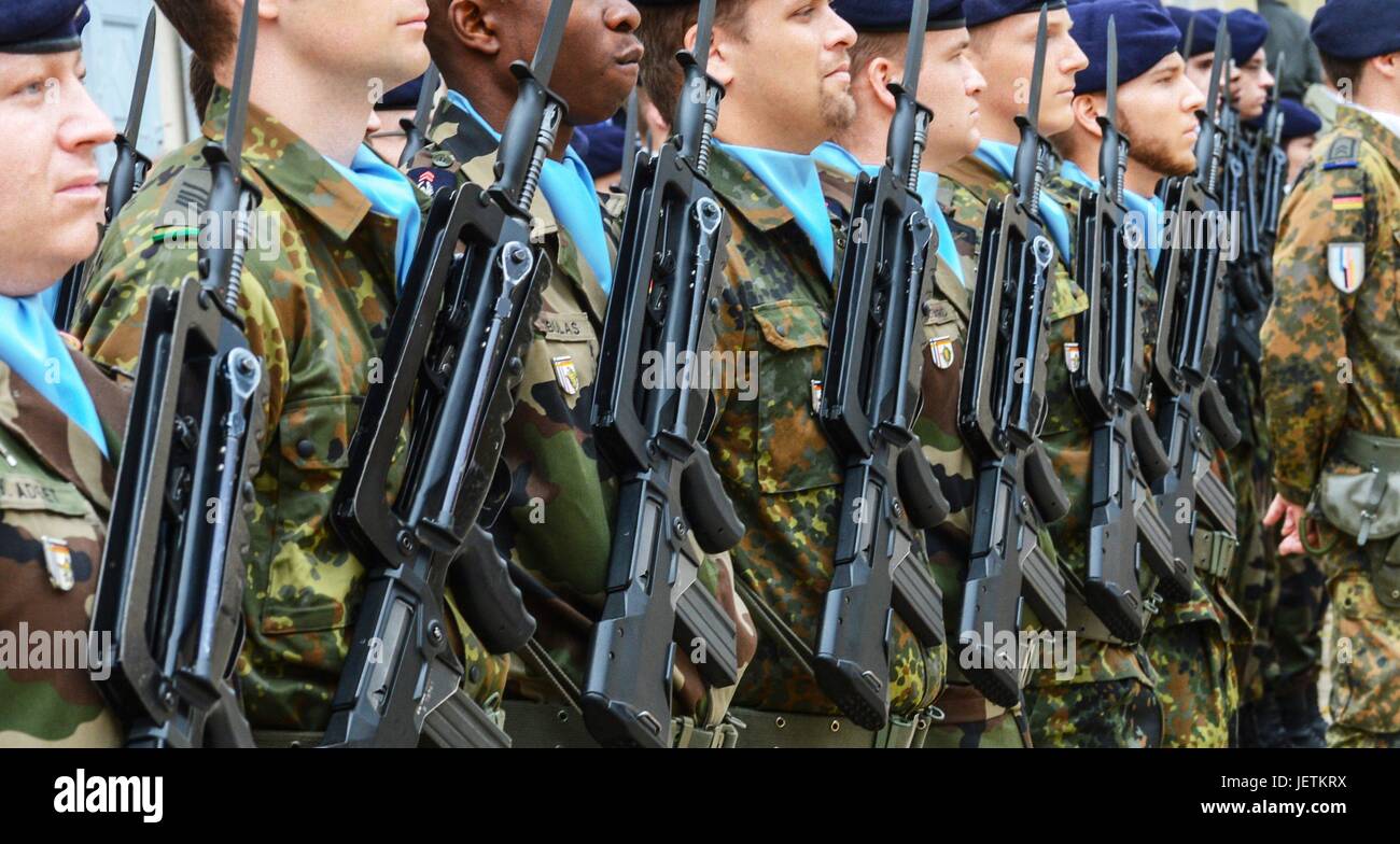 soldiers of the German- French brigade, Müllheim, Oct. 10, 2012 ...