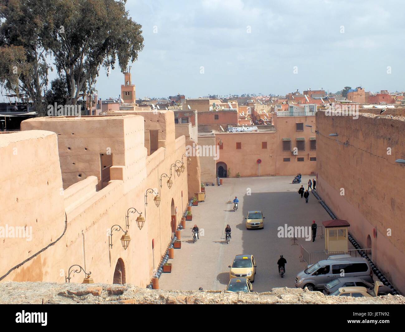 Ruins of medieval Palais El Bad: high walls, narrow streets February ...