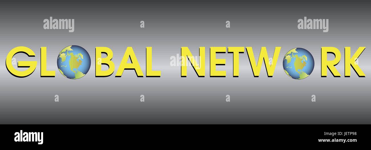global network - lettering - isolated vector graphic Stock Vector Image ...