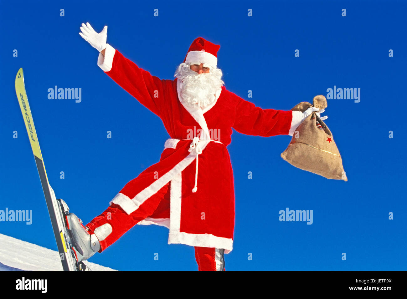 Skier in action, Santa Claus, Santa Klaus, , Skifahrer in Aktion ...