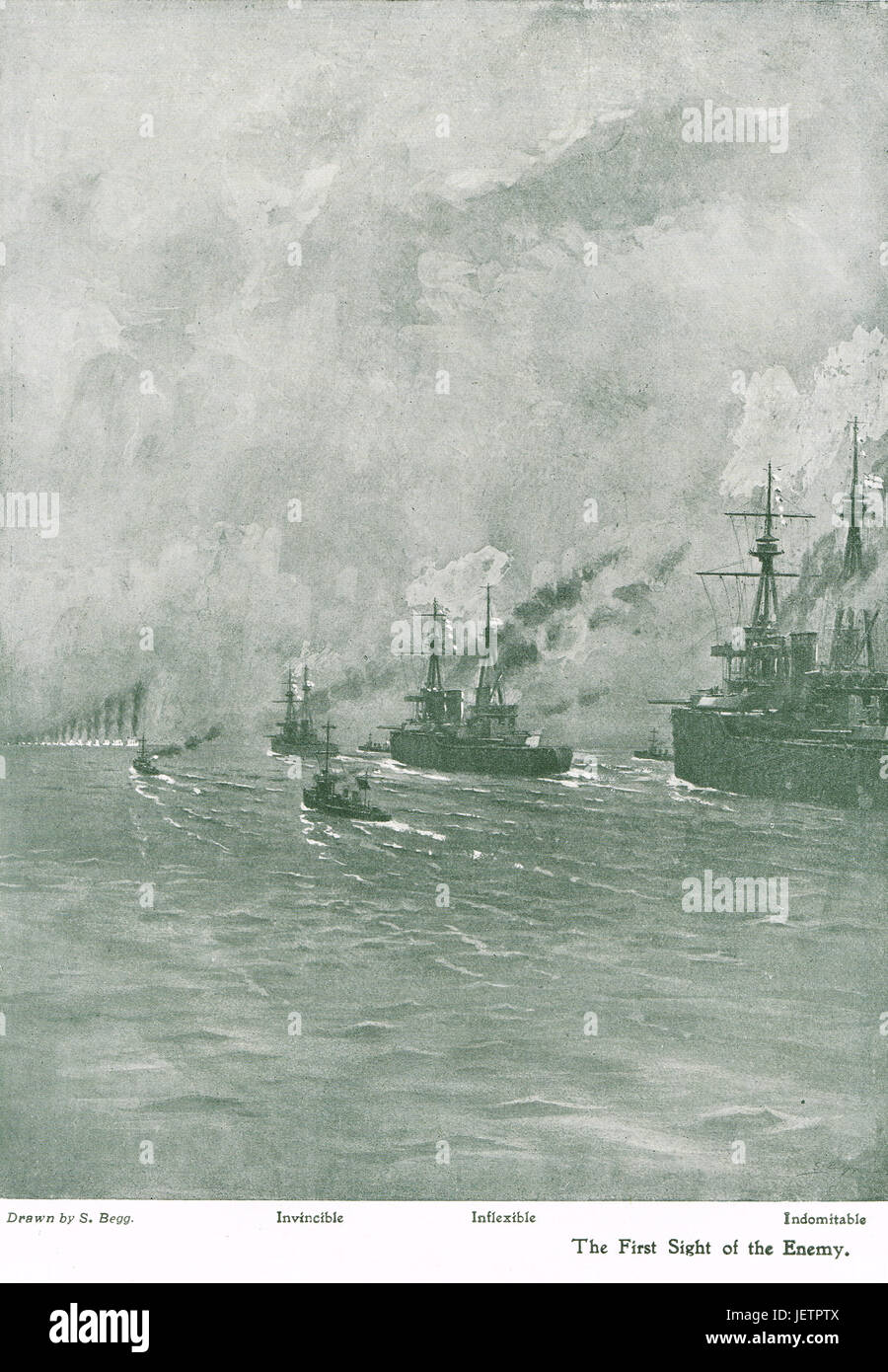 Sighting the enemy, Battle of Jutland, 1916 Stock Photo - Alamy