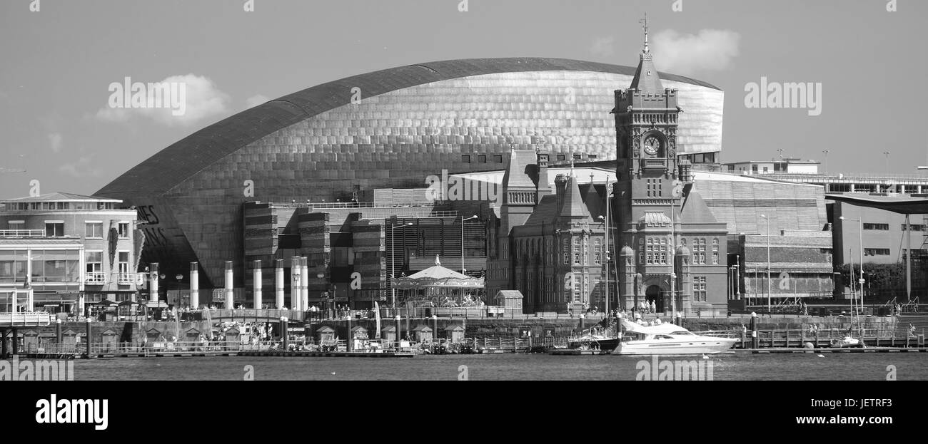 Iconic building cardiff Black and White Stock Photos & Images - Alamy