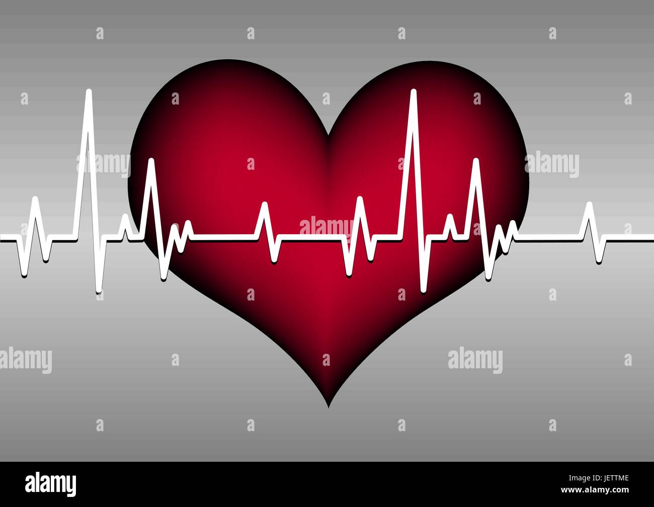 red heart with shaded kardiogrammlinie - stock vector Stock Vector ...