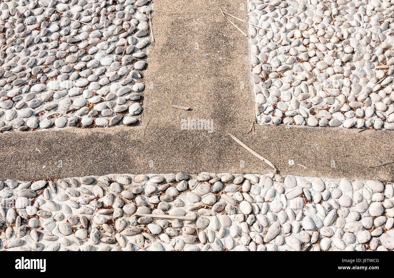 Pebble ground with the grite pattern near the running lane in the ...