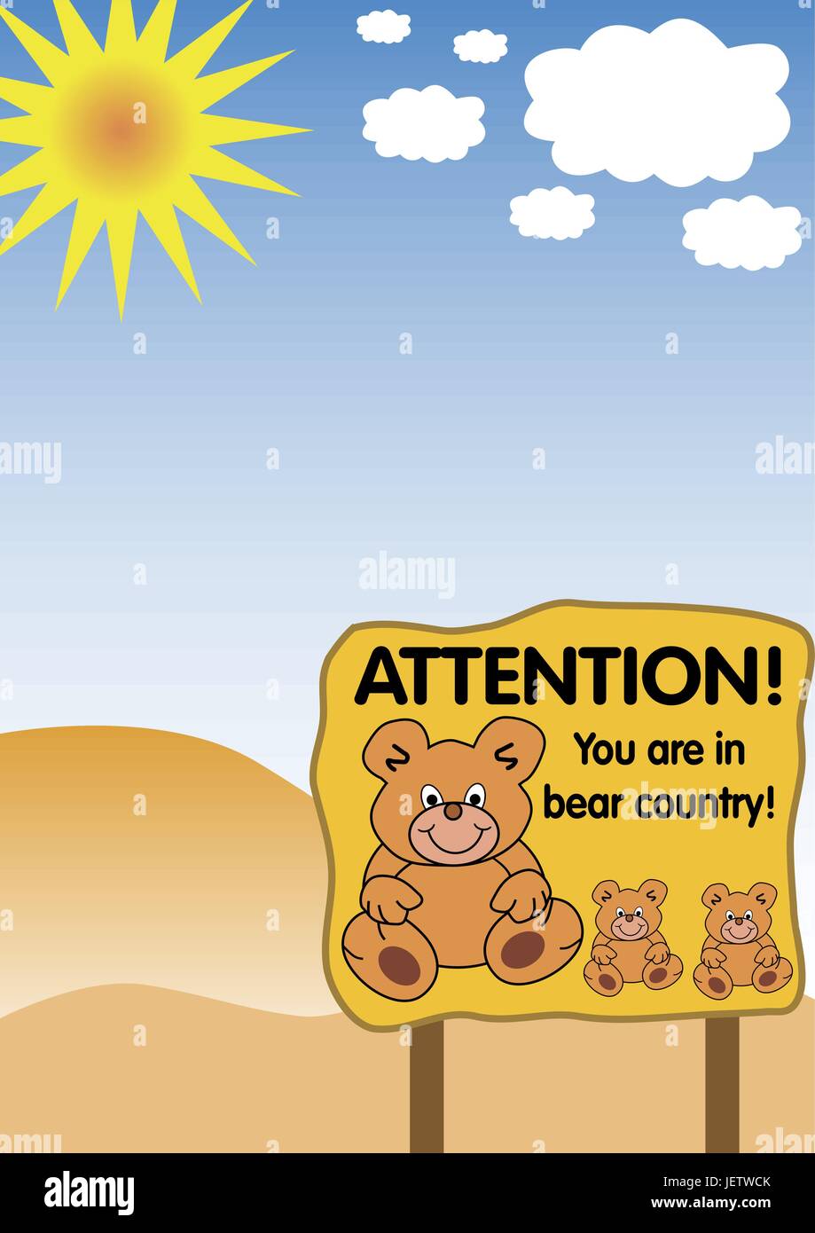 Bears warning sign Stock Vector Images - Alamy
